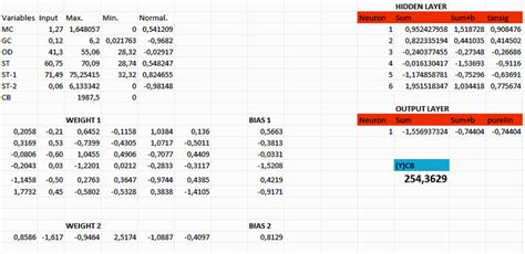 Neural Model Implemented In An Electronic Spreadsheet To Monitor