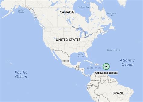 Antigua On World Map Map