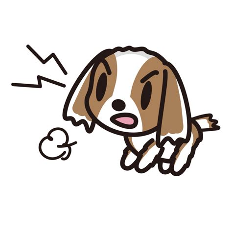 フリー素材吠えるキャバリアちゃん犬のイラストかわいい無料イラスト素材ならポンコツイラストクラブ