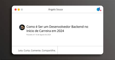 Como é Ser Um Desenvolvedor Backend No Início De Carreira Em 2024