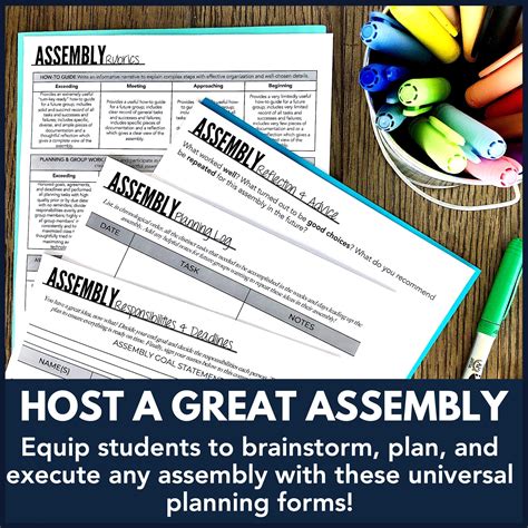 Assembly Planning Forms Kit Lets Cultivate Greatness