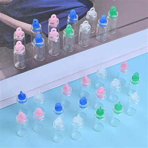 透明な蓋付きの丸いプラスチックボトル ジュエリービーズ 食品 ジュエリーの収納用透明容器 11x22mm 10個入り Temu Japan