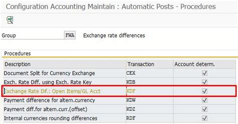 SAP FI CO MM SAP Message No F5062 Exchange Rate Diff Accts Are Not Define For Account