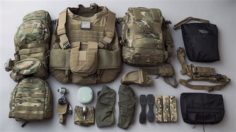Complete Tactical Gear Set On A Surface Background Pictures Of