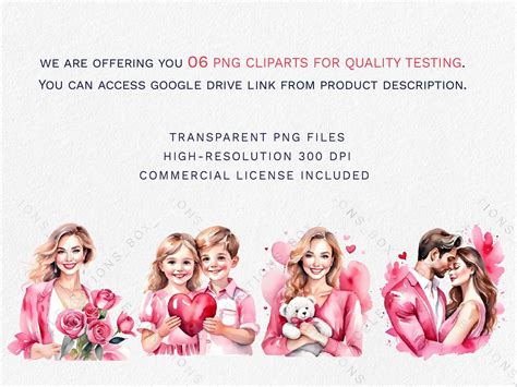 Watercolor Happy Valentines Day Cliparts Bundle Png Art Etsy