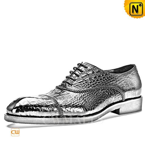 Cwmalls® Mens Black Crocodile Dress Shoes Cw716036