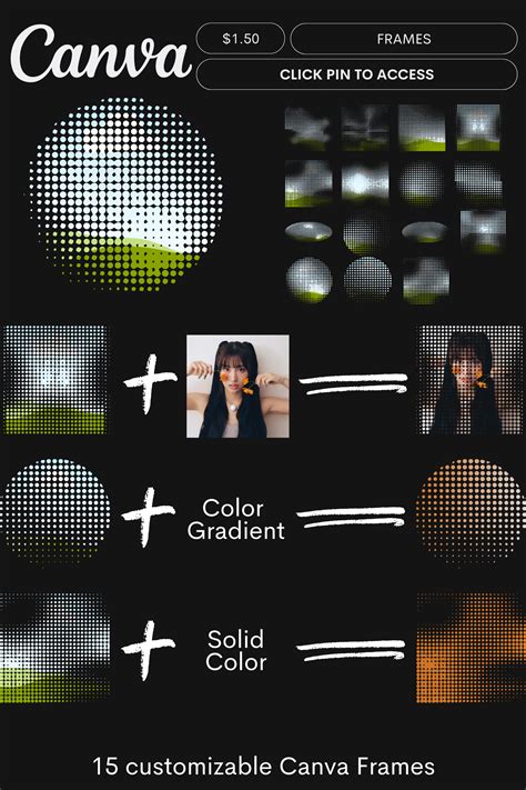 Canva Frames Halftone Texture Effect Polka Pattern Circle In 2025 Canvas