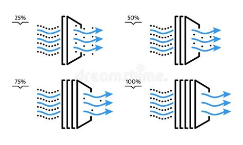 Air Purifier Air Filter Line Icon Solid Particle Filter Dust Cleaner 25 100 50 75