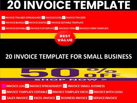 20 Invoice Template Tracker Spreadsheet Excel Invoice Tracker Bundle