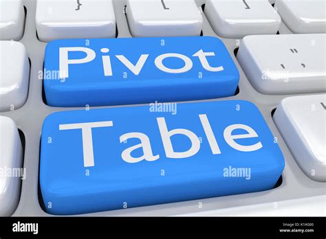 3d Illustration Of Computer Keyboard With The Script Pivot Table On