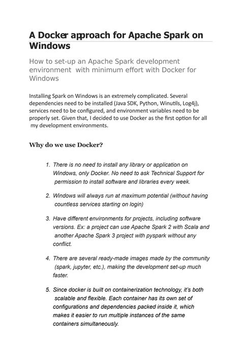 docker approach for apache spark on windows by varsha nayak issuu