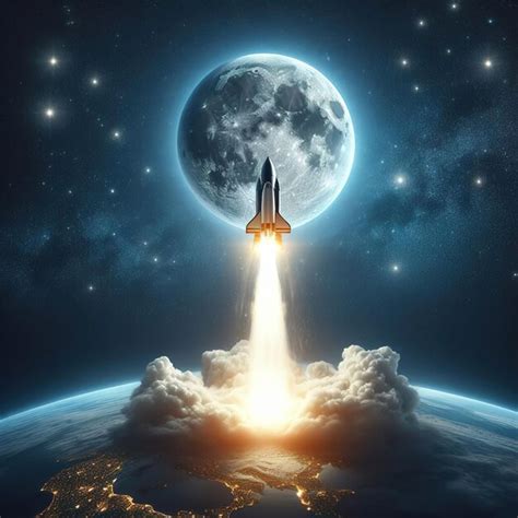 Premium Photo Space Rocket Flying From The Clouds