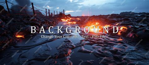 Premium Psd Freezing Solidifying Lava On Volcano