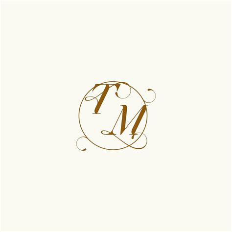 Tm Wedding Monogram Initial In Perfect Details 34902895 Vector Art At