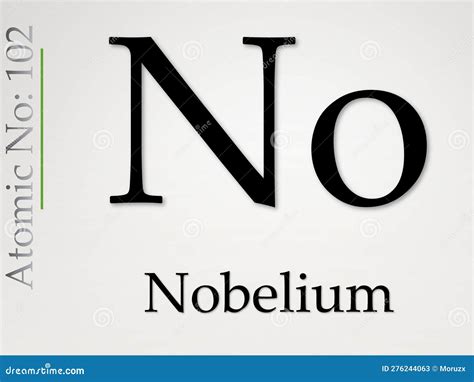 Nobelium Chemical Element Symbol On Light Background Stock Illustration