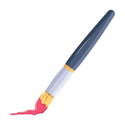 Un Pincel Con Una Mancha Roja Vector Premium