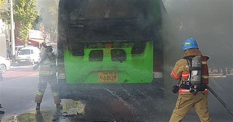 노원구 마을버스 화재 발생