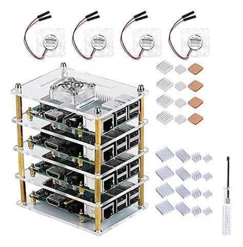 Funda Geeekpi Raspberry Pi Cluster Para Raspberry Pi 4 Model Meses
