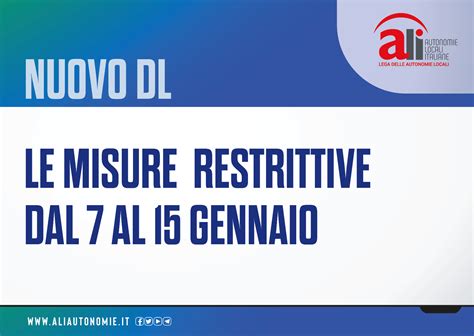 Nuovo Decreto Anti Covid Le Misure Dal 7 Al 15 Gennaio Aliautonomie