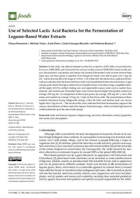 Pdf Use Of Selected Lactic Acid Bacteria For The Fermentation Of