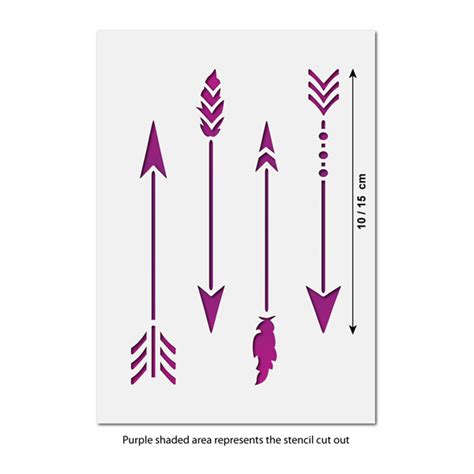 Boho Arrows Stencil Set Small Or Mini Rustic Arrow Craft Stencil Ebay