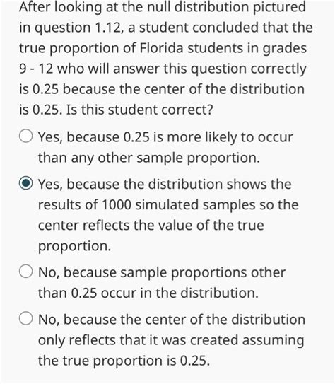 Solved 1 Point The Following Null Distribution Was Created