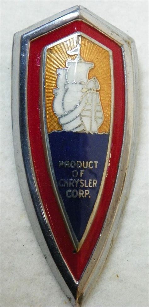1941 Plymouth Car Hood Badgere Pin Brought To You By Agents Of