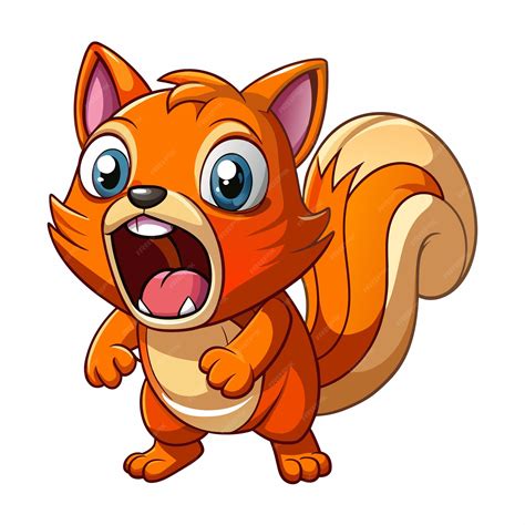 La Ardilla De Aberts Grita El Vector Kawaii Vector Premium