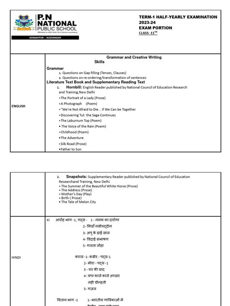 Class 11 Half Yearly Portion Pdf Byte Operating System