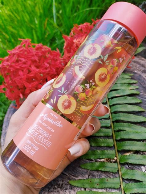 Body Splash Avon Aquavibe Refrescante Nectarina e Flor de Pêssego 300ml