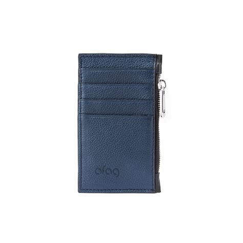 قیمت و خرید جا کارتی زیپی تمام چرم مردانه آفاق چرم F125 رنگ سرمه ای فلوتر