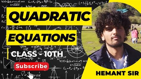 Quadratic Equation Class 10th Medhasvi Institute Youtube