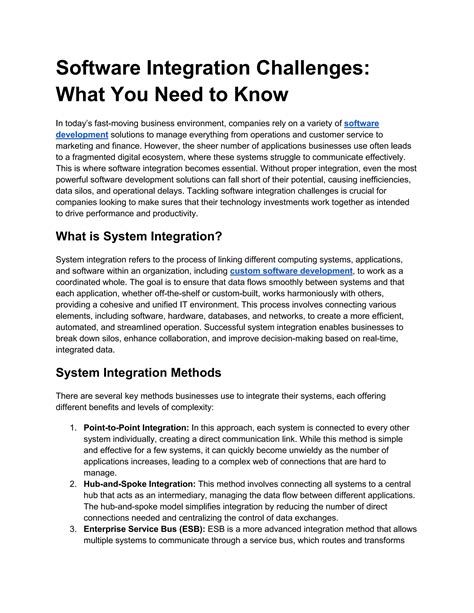 Understanding The Key Challenges Of Software Integration Pdf
