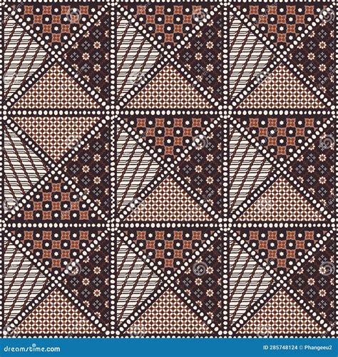 Ethnic Indonesian Floral Batik Parang Ts069 Cartoon Vector
