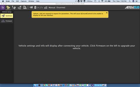 Error Msg Vehicle Did Not Respond To Request To Parameters QGroundControl Blue Robotics