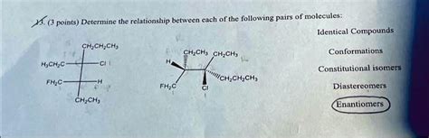 Points Determine The Relationship Between Each Of The Following Pairs Of Molecules