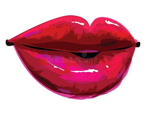 Red Lips Stock Vector Illustration Of Makeup Vivid 50003647