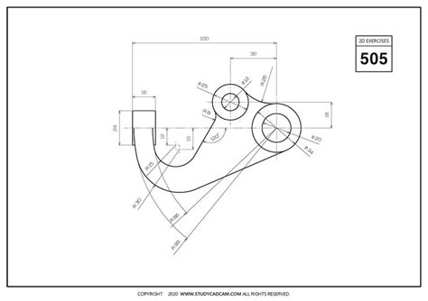 STUDYCADCAM 2D CAD 연습 505 PDF Payhip in 2024 Autocad drawing