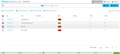 Changing The Lab List View And Multi Selecting Labs Cisco Modeling Labs V2 4 Cisco DevNet