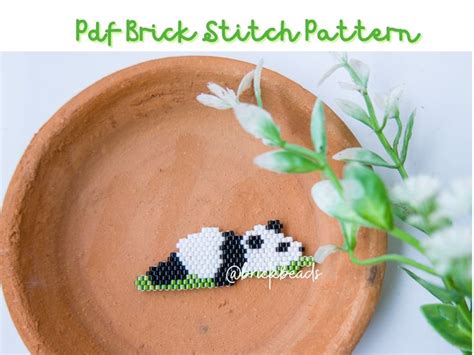 Lazy Panda Brick Stitch Pattern For Miyuki Delica Bead Beading