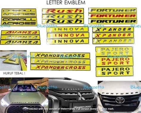 Jual Emblem Tulisan Huruf Kap Mesin INNOVA Letter Hood Engine Logo Di
