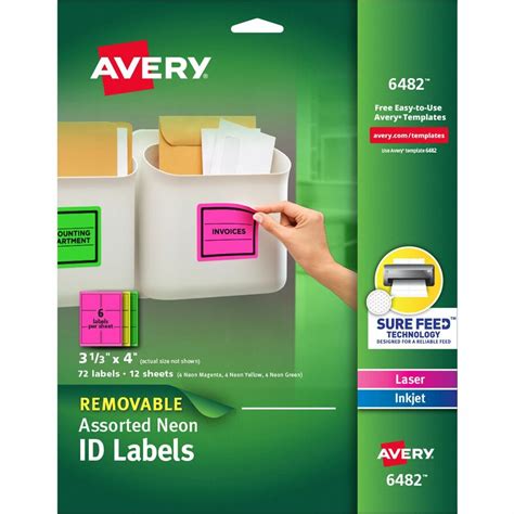 Avery Neon Rectangular Labels For Laser And Or Inkjet Printers