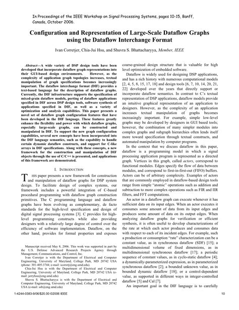Pdf Configuration And Representation Of Large Scale Dataflow Graphs Using The Dataflow