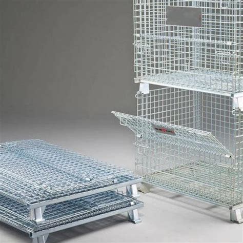 Welded Euro Metal Wire Mesh Container Used For Warehouse Storage Wire