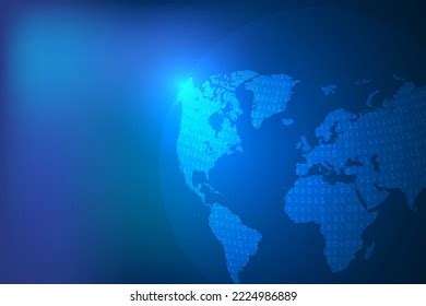 Global Connection Communication Binary Code Technology Stock Vector