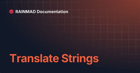 Translate Strings Rainmad Documentation