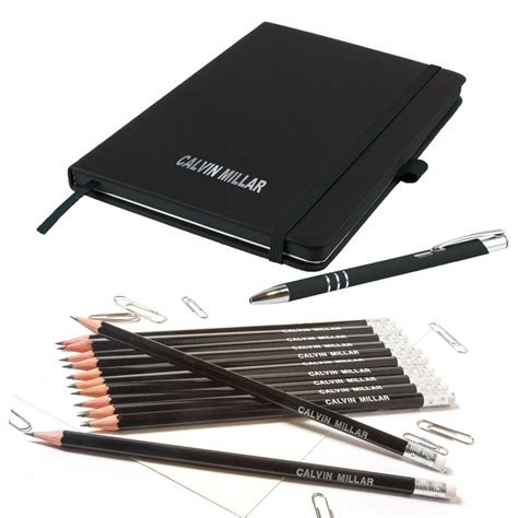 The Edge Notebook Pen And 12 Pencils Personalized Printed Etsy