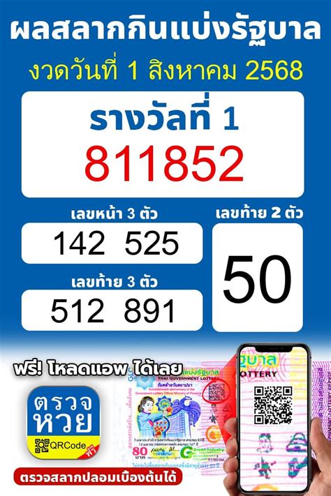 ตรวจหวย ตรวจสลากกินแบ่งรัฐบาล งวดวันที่ 1 กุมภาพันธ์ 2568