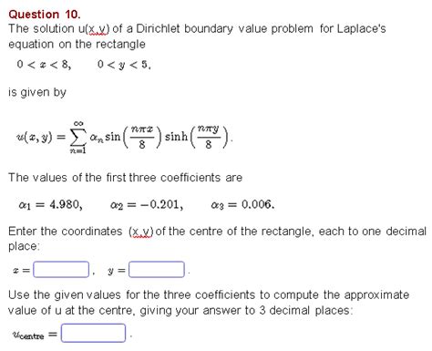 solved question 10 the solution u x y of a dirichlet