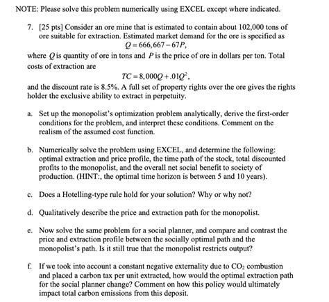 Solved Ote Please Solve This Problem Numerically Using